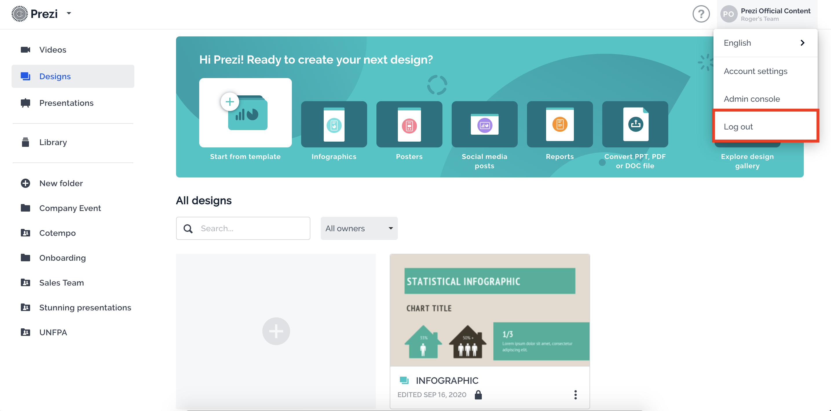 Navigating the Prezi dashboard – Prezi Support Center