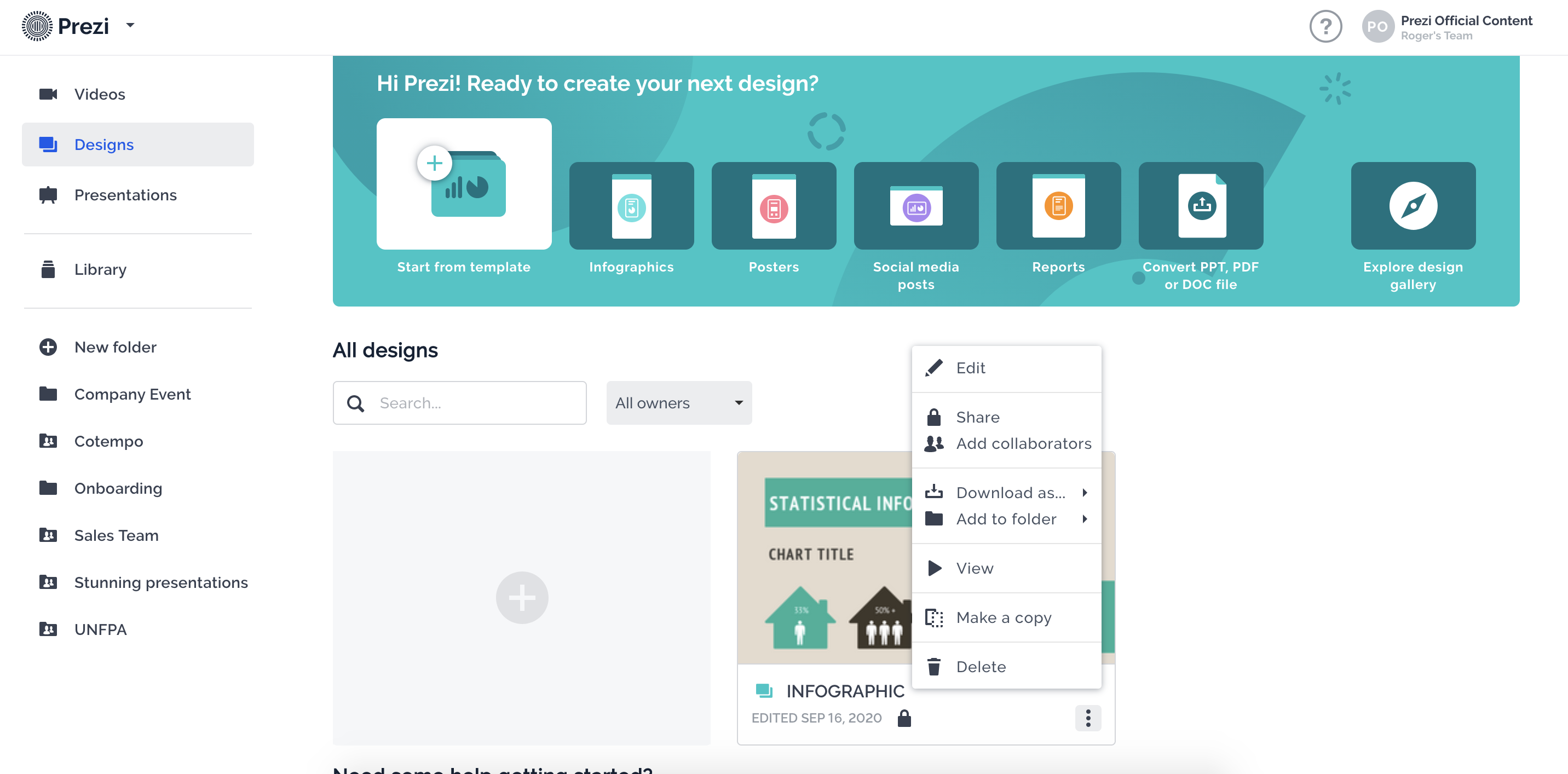 Navigating the Prezi dashboard – Prezi Support Center