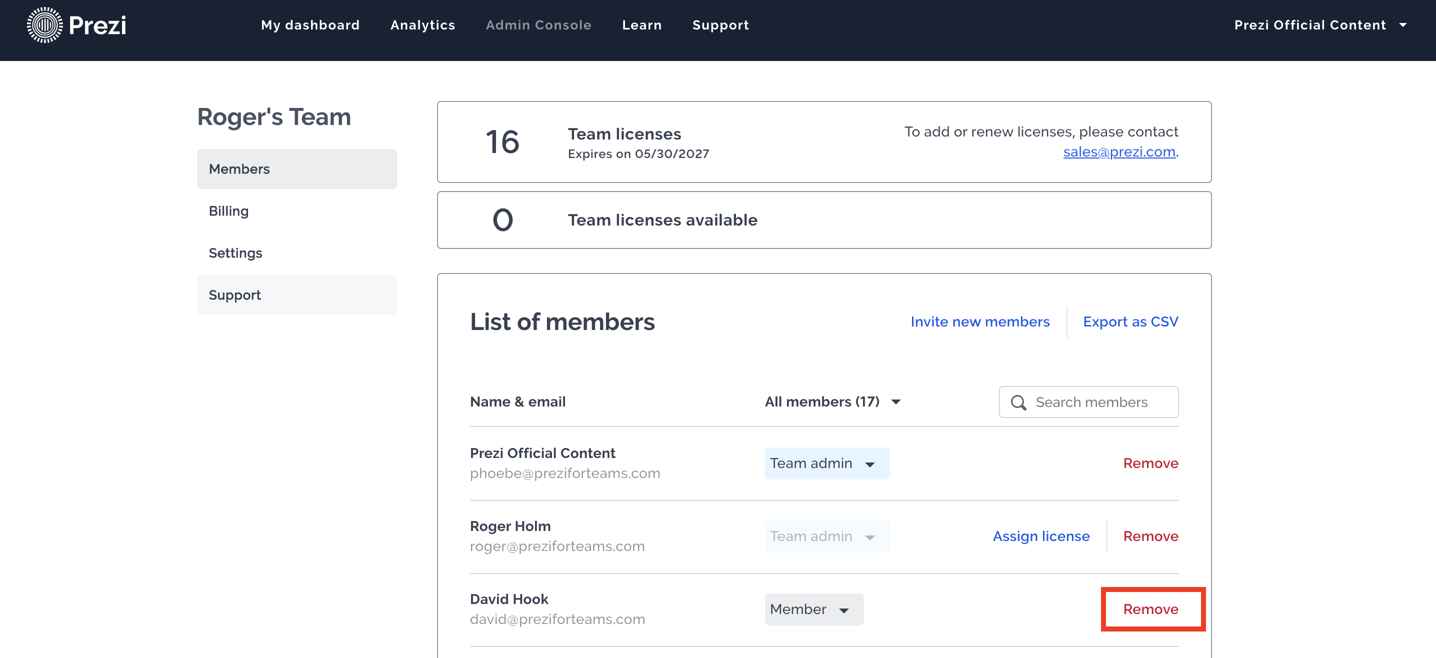 Managing your Prezi team – Prezi Support Center