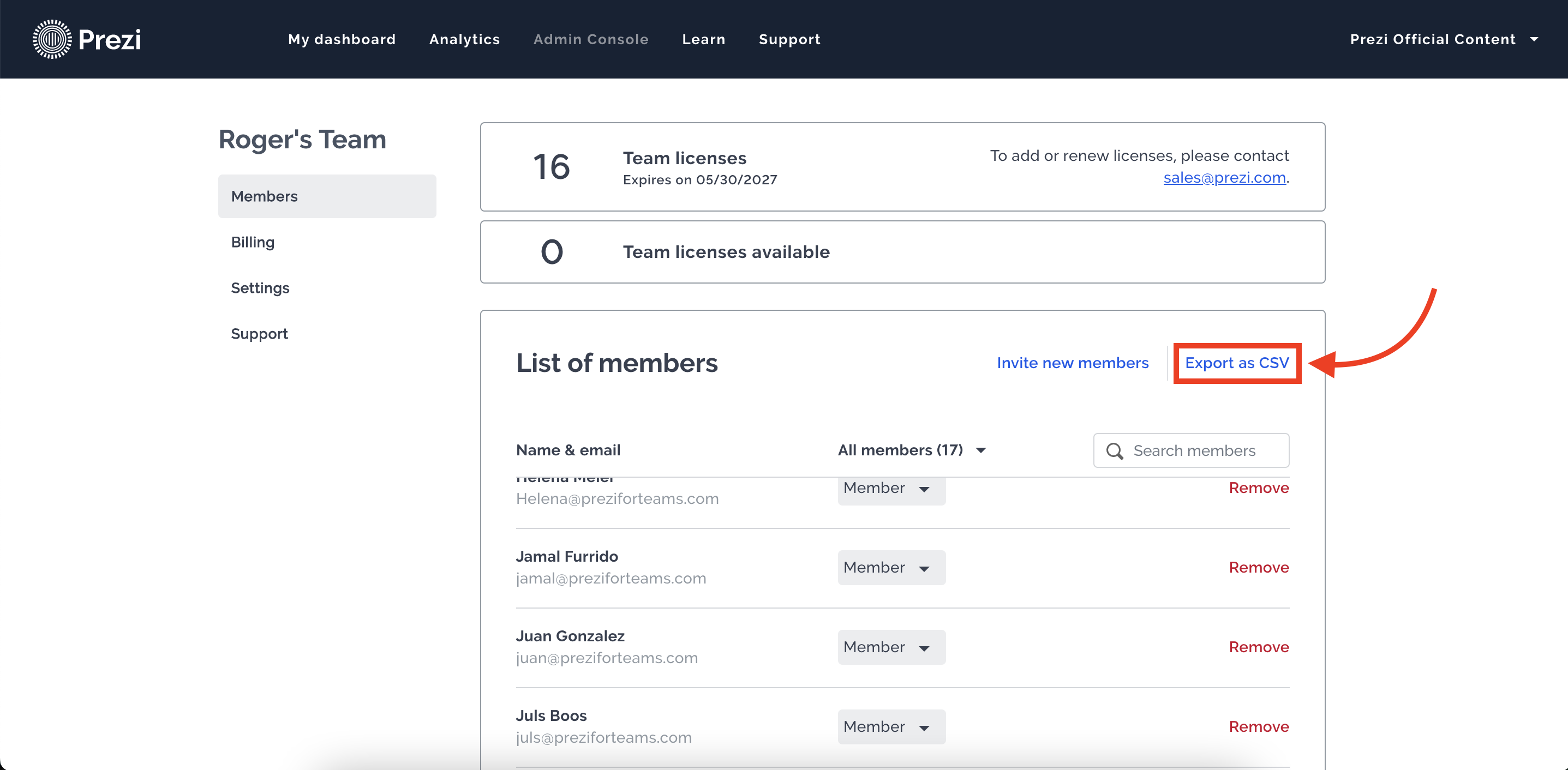Managing your Prezi team – Prezi Support Center